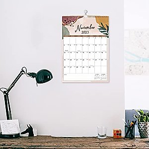 Calendar 2023-2024 - Aug. 2023 - Dec. 2024, 2023-2024 wall calendar with 18 Months, 17" x 12", Twin-Wire Binding + Hanging Hook + Large Blocks with Julian Dates, 2023-2024 Calendar for Organizing - Colorful Lump