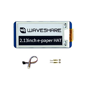 waveshare TOP1 2.13inch e-Paper Display HAT for Raspberry Pi Black/White Electronic Ink Display Screen 250x122 Resolution Supports Partial Refresh 3.3V/5V