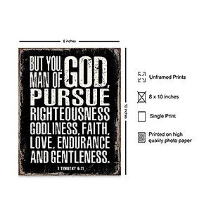 Christian Gifts for Men - Religious Gifts for Men - Catholic Gifts for Men - Religious Wall Decor - Masculine Christianity - God Wall Decor - 1&2 Timothy - Scripture Bible Verse Wall Art Decorations