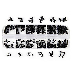 YINGJUN-DRESS Tap Bolts 240 Pcs Notebook Computer M2 M2.5 M3 Screw Suit Micro-Type Digital Electronic Screw Metric System M2 M2.5 M3 Laptop Screw Set Screws (Color : Black)