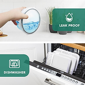 48PCS Food Storage Containers with Lids Airtight (24 Easy Snap Lids +24 Airtight Containers), Leakproof & BPA-Free Plastic Kitchen Organization Set for Lunch, Meal Prep with Free Labels & Marker