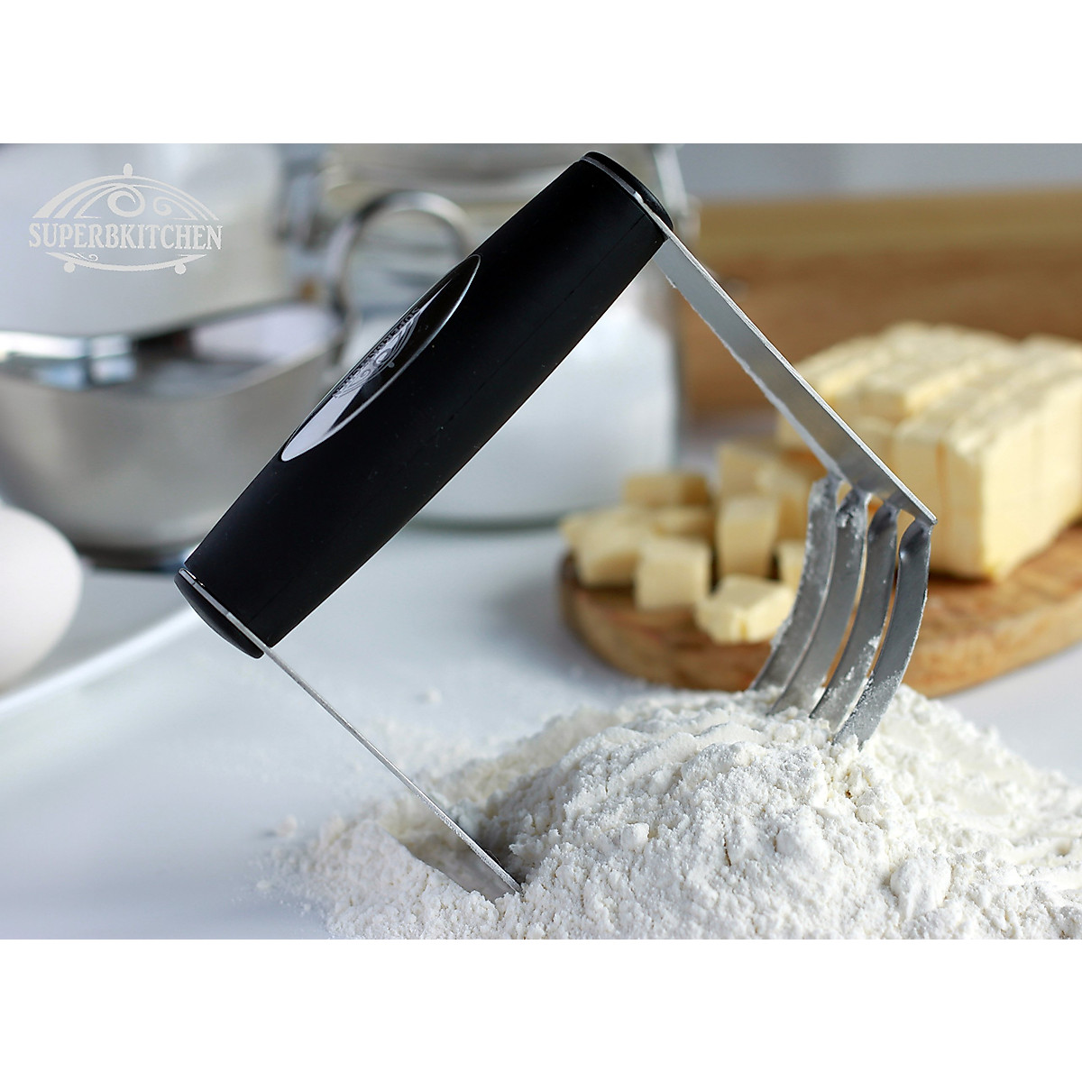 SuperbKitchen Dough Blender - Stainless Steel Professional Pastry Cutter for All Fall Baking