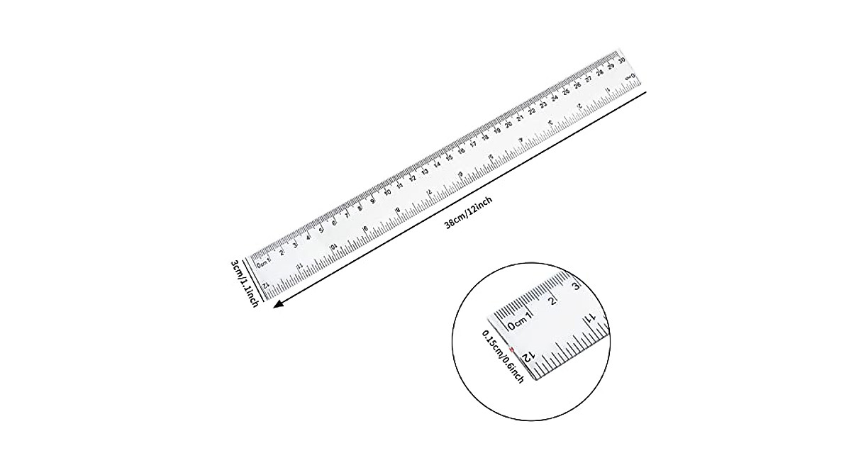 30 Pack 12 Inch Clear Plastic Ruler - Durable & Versatile