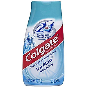 Colgate 2n1 Icy Blast Tp Size 4.6z Colgate Icy Blast Whitening Liquid Gel 2-In-1 Toothpaste & Mouthwash (Pack of 4)
