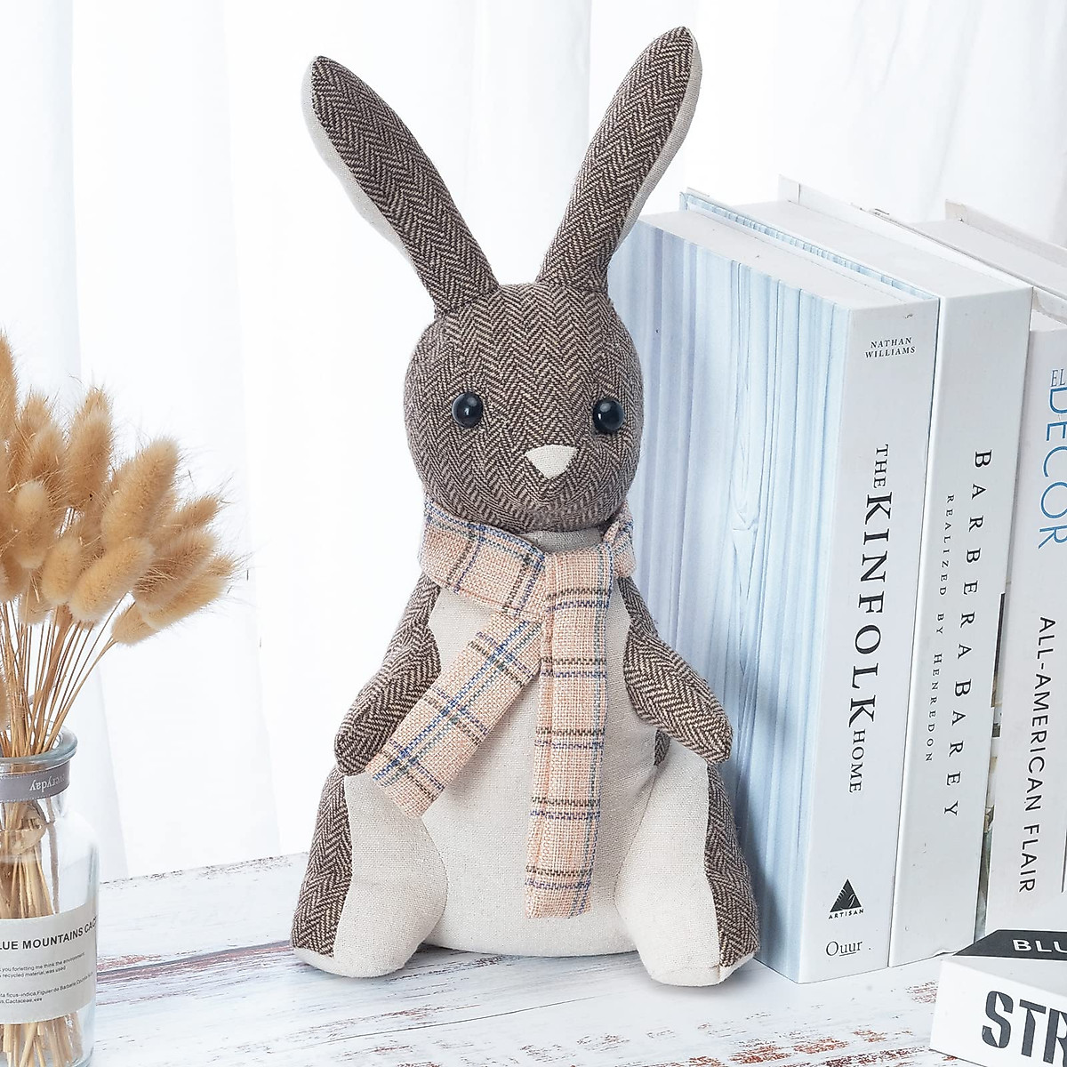 Marwood Cute Door Stopper Decorative Door Stops for Home and Office, Rabbit Weighted Interior Doorstop Fabric Stuffed Animal Door Stopper Floor Decorative