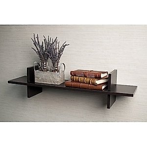 Danya B BM13614 Decorative H Shaped Wall Shelf, Espresso