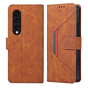 Phone Flip Case Kickstand Case for Samsung Galaxy Z Fold 4 5G Case,Premium PU Leather Wallet Case with Card Holder,Magnetic Closure Shockproof Case Full Body Protection Phone Cover Case phone protecti