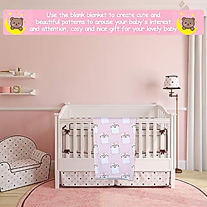 Boao 1 Piece Sublimation Baby Blankets 30 x 40 Inch Blank White Baby Receiving Blanket Fuzzy Soft Warm Blanket Infant Newborn Blanket for Crib Stroller DIY