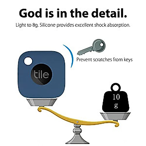 Silicone Case for Tile Mate 2022 with Keychains, 2 Pack Anti-Scratch Protective Cover with Carabiner (Navy/White)