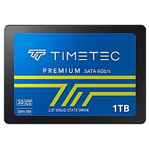 Timetec 1TB SSD 3D NAND QLC SATA III 6Gb/s 2.5 Inch 7mm (0.28") Read Speed Up to 550 MB/s SLC Cache Performance Boost Internal Solid State Drive for PC Computer Desktop and Laptop (1TB)