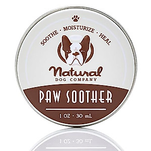 Natural Dog Company Paw Soother Balm, 1 oz. Tin, Dog Paw Cream and Lotion, Moisturizes & Soothes Irritated Paws & Elbows, Protects from Cracks & Wounds
