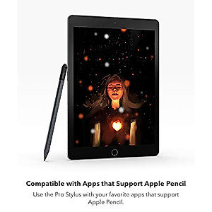 ZAGG Pro Stylus with Active & Capacitive Tips, Palm Rejection, Tilt Recognition, Instant Bluetooth Pairing, Compatible with iPad Pro 11/12.9 (3,4, & 5 Gen)/Air 10.9/iPad 10.2/9.7/Mini 5