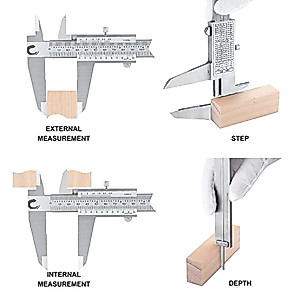 Clockwise Tools Vernier Caliper, DVLR-1205D 0-12 Inch/300 mm, Inch/Metric Conversion, Stainless Steel