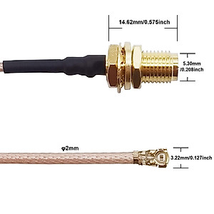 Tenmory U.FL to RP-SMA Female Cable Mini PCI UFL to SMA Ipex Connector Pigtail WiFi Antenna Extension Cable (4 inch 2 Pcs)