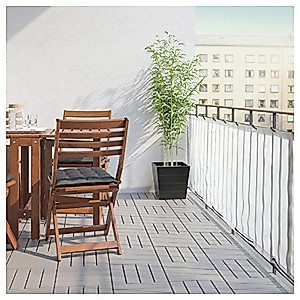 ALXFFBN Balcony Privacy Screen 5 x 0.9 M White Windbreak Net Fence Sunshade Weatherproof HDPE Privacy Protector Balcony Cover with 24 Cable Ties and 66 Ft Rope