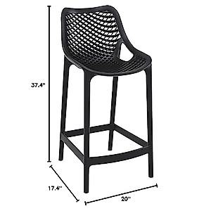 Compamia Air Patio Counter Stool in Black (Set of 2)