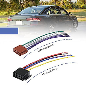 2 Set 16 Pin to ISO Adapter Cable Socket Car Stereo Radio CD Player Receiver Replacement Wire Harness Cable Compatible with VW Peugeot Citroen 308 Sega RD9