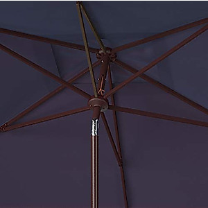 Safavieh PAT8400A Outdoor Zimmerman Navy and White 7'6" Square Market UV Protected Umbrella