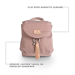 Doughnut Florence 3L Travel School Outdoor College Girls Tassel Lightweight Casual Small Daypack Mini Backpack (Light Pink)