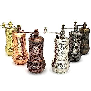 Küchengeräte Decorative Black Pepper & Coffee Grinder Refillable Turkish Spice Mill with Adjustable Coarseness - Manual Pepper Mill with Handle - Spice Grinder Metal with Hand Crank - Best Gift Idea
