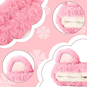 AMCAMI 6 Pcs Spa Headband Face Wash Headband and Wristband Set, Girls' Cute Bear Ears Headband Plush Animal Makeup Skincare Headbands with Face Washing Wristband for Women