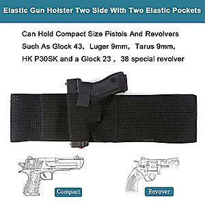 Accmor Belly Band Holster for Concealed Carry, Elastic Breathable Waistband Gun Holster for Women Men, Right and Left Hand Draw