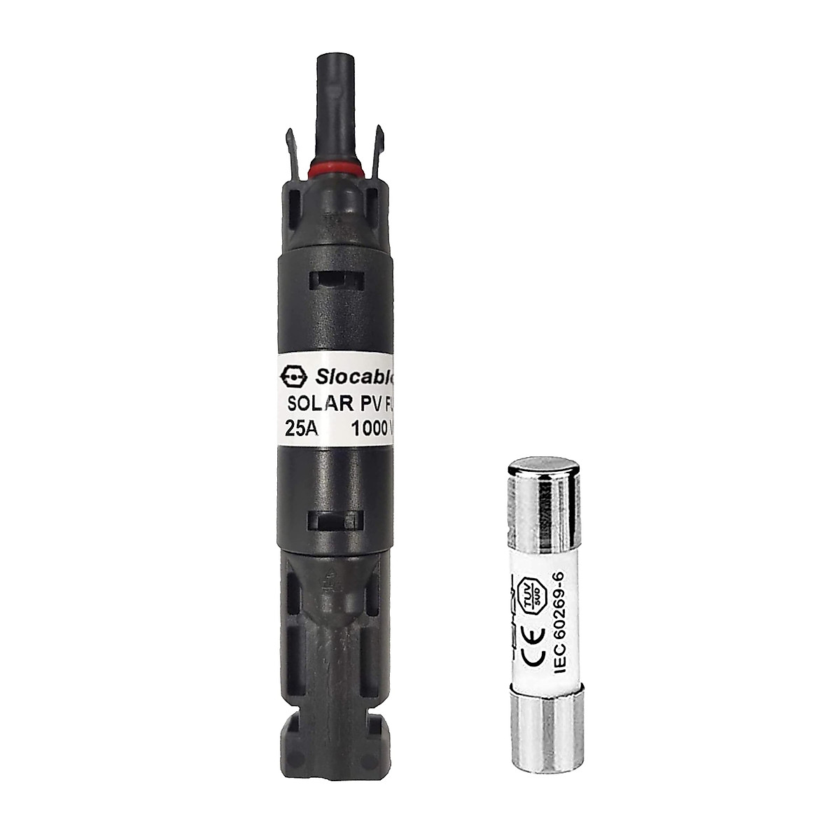 Solar Odyssey 25A Solar Fuse Holder with Single Fuse 1000V in-line Waterproof IP68 Male and Female Connector