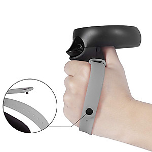 HIJIAO accessories for Oculus Quest VR, including: hard case (black), Silicone Controller Grip Skin (gray), Silicone Knuckle Strap (gray), Silicone Cover (black), Head Strap Pad for Oculus Quest Heads
