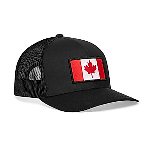 HAKA Canada Hat – Canadian Flag Trucker Hat Baseball Cap Snapback Golf Hat (Black)