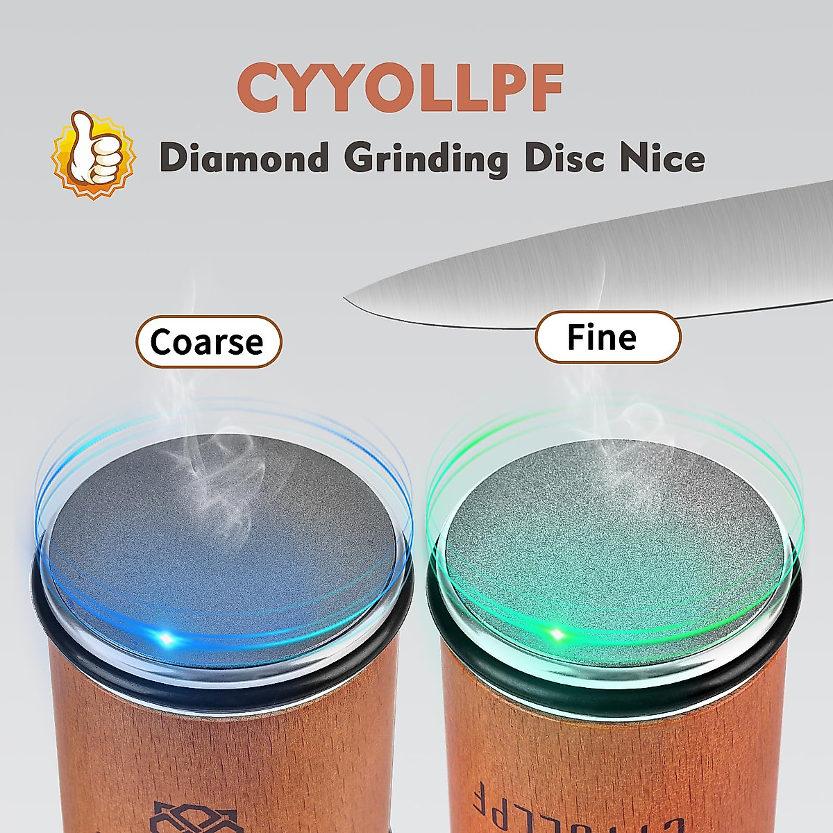 Rolling Knife Sharpener,CYYOLLPF Upgraded Knife Sharpener Industry Diamond Knife Sharpening Tool Rolling Knife Sharpener Kit with 15 and 20 Degree Magnetic Angle Base for Kitchen Knives