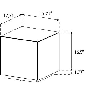 SONOROUS STB-45 All Glass Cube Side Table/Night Stand