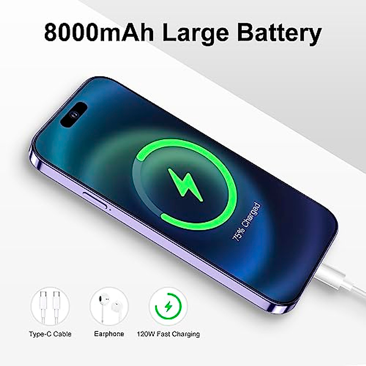 ExAchat A14 Pro Max 5G Unlocked Smartphone 120MP Camera 7.3" FHD+ Display 120HzD 6GB+128GB/1TB Cell Phones Unlocked Expandable 8000mAh Dual SIM/GPS/Fingerprint/Face ID