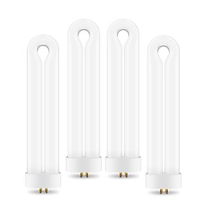PACETAP 4 Pack Replacement Bulbs FUL15W BL with 4 Pin Base, Indoor Outdoor 15W U Shape Lamp Tube Compatible with T6 T8 T9