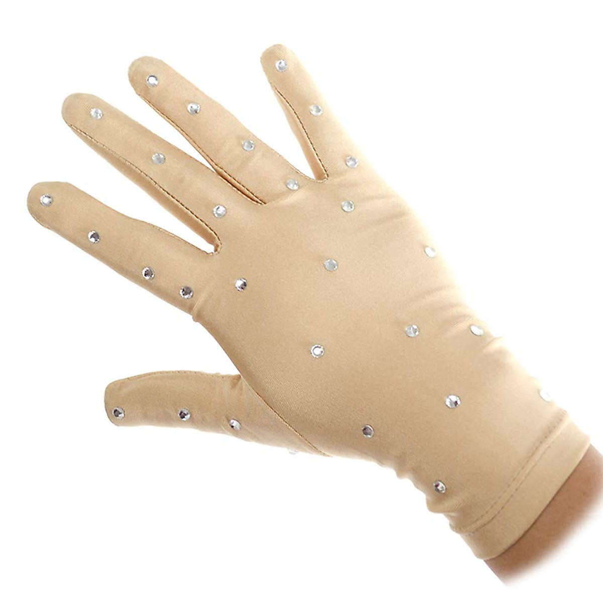 LIUHUO Ice Dress Gloves Performacne Wear Girls Thermal Figure Skating Gloves with Rhinestones（5 Color）