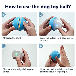 Cheerble Interactive Dog Toy Automatic Moving Ball, Wicked Ball for Big Dog (Not for Aggressive Chewers), Smart Robotic Indoor Outdoor Pet Toy, USB Rechargeable Toy for Medium Large Dogs