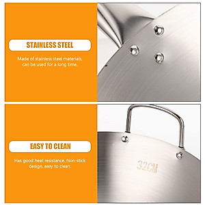 Kichvoe Round Bottom Carbon Steel Wok Pan，Carbon Steel Pow Wok，Wok And Stir Fry Pans For Home and Professional Cooking-12.5Inch