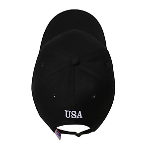 American Flag Hat Men Women Adjustable USA Baseball Cap Low Profile Plain Dad Hat Outdoor Ball Cap Black