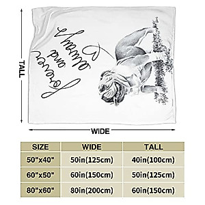 Bxuoe Ultra-Soft Fleece Bed Blanket Fuzzy Flannel Throw Blanket Unique Sketch English Bulldog Puppy Dog Warm Cozy Sofa Blankets for Bedroom Livingroom Chair, All-season Gift 40''x50''