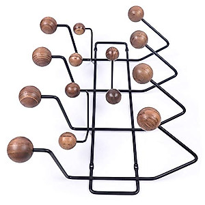 Coat Hooks Hang it All Coat Rack Wall Mounted Coat Hooks with Solid Walnut Wooden Balls