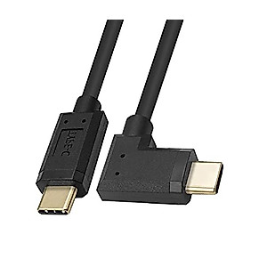 Qaoquda USB C Cable, USB 3.1 Type C (USB-C) Male to Male Coiled Spring Spiral Cable, 3A 10Gbps Fast Charging, Data Extension Cable, Stretched 3FT/1M (M/M Left & Right)