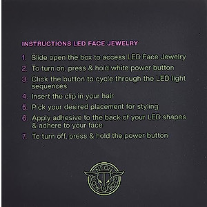 Neon Cowboys® Light-up LED Face Jewelry Sticker Gems, Face Jewels for Women, Light Up Cowboy Stickers, Eye Gems, Makeup Gems, Festival, Birthday, Bachelorette Party, Concert Neon Stickers