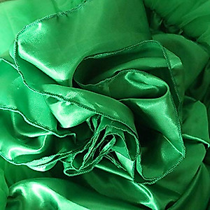 OakHaomie 10ft Table Skirt Tulle Tutu Table Cloth with 15pcs String Lights for Rectangle or Round Table for Party,Wedding,Birthday Party&Home Decoration,Table Skirting (Green, 10ftX2.63ft)