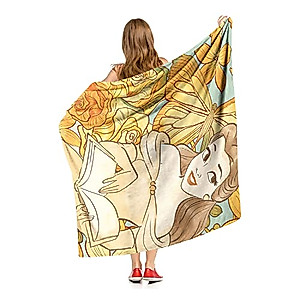 Northwest Beauty & The Beast Silk Touch Throw Blanket, 50" x 60", Floral Fantasy Belle
