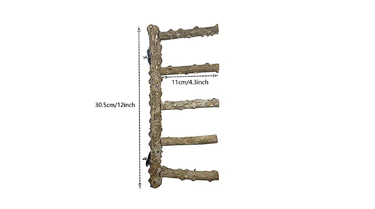Allazone Natural Wood Bird Ladder & Perches for Small Animals