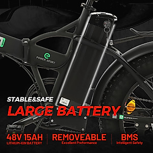 ECOTRIC Advanced 20" Electric Bike for Adults 500W Fat Tire Folding Ebike 48V Electric Bicycle 15AH Removable Battery Suspension Fork Beach Snow Mountain Foldable Bike - 90% Pre-Assembled