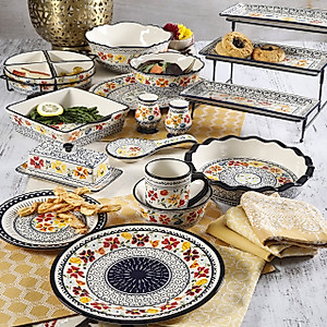 Gibson Elite Hand-Painted Dinnerware Set, 4-Piece Accessory, Luxembourg
