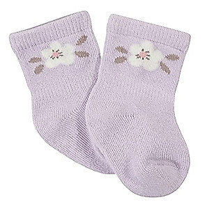 Gerber Baby 6-Pair Wiggle Proof Sock, Ballet Purple, 0-3 Months