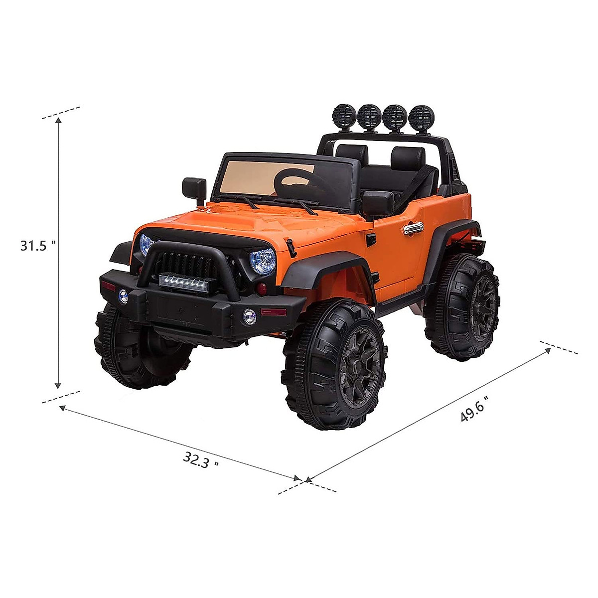 TOBBI 12V Kids Ride On Cars Truck with Remote Control 3 Speeds Toddler Motorized Vehicles Toys for Girls Boys (Orange)