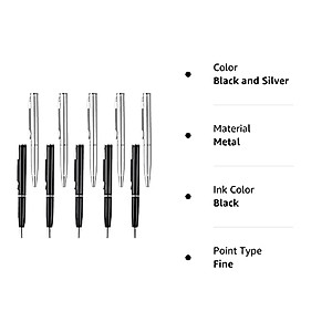 10 Pieces Small Pens Mini Pen Metal Thin Pens Fine Wallet Pocket Metal Pen Miniature Gel Ink Pens for Signature Calligraphy Business