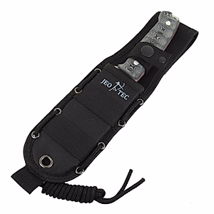 JEO-TEC nº3 Bushcraft Survival Knife | Full Tang Fixed Blade Outdoor Camping Utility Hunting Knife in Nylon Sheath | MOVA Steel | Gift for Him